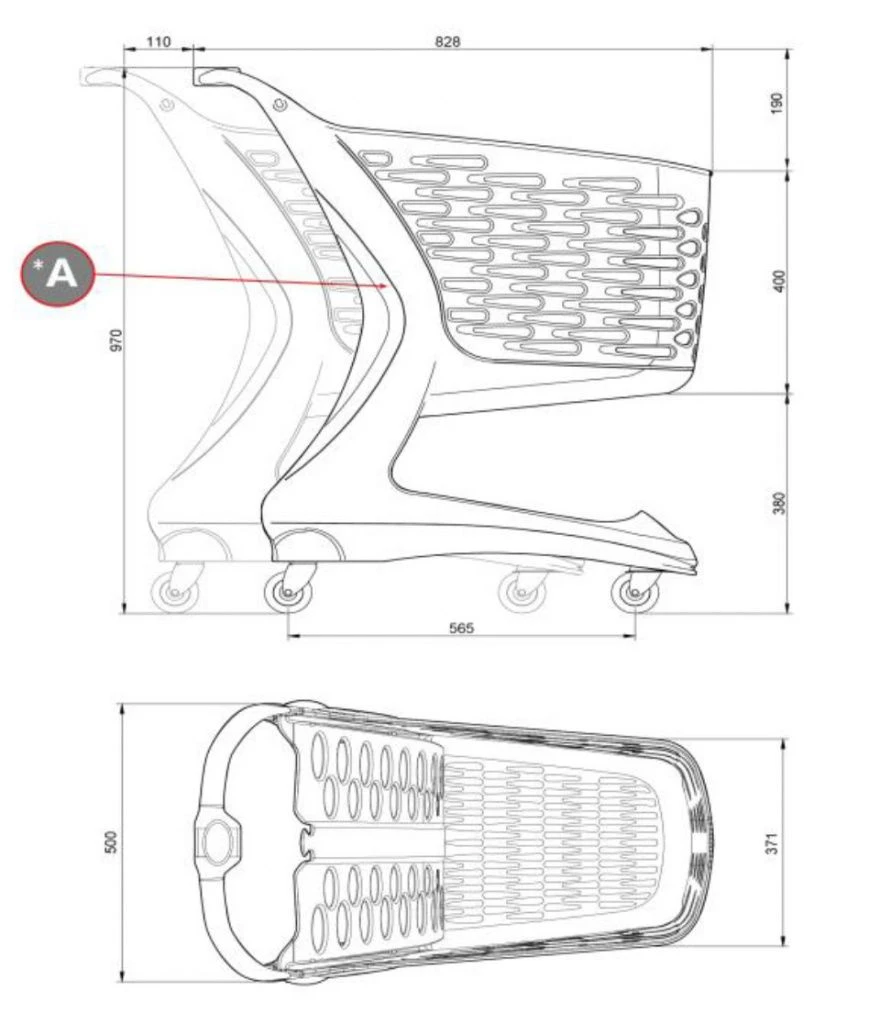 Покупательская тележка пластиковая RABTROLLEY Trolley 80L MINI ECO ...